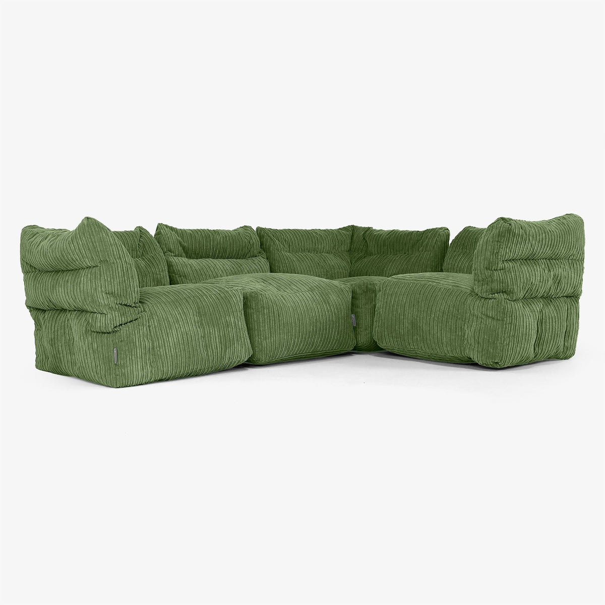 Canapé d’Angle Modulable 4 Places Côtelé Vert Forêt– Big Bertha Original FR