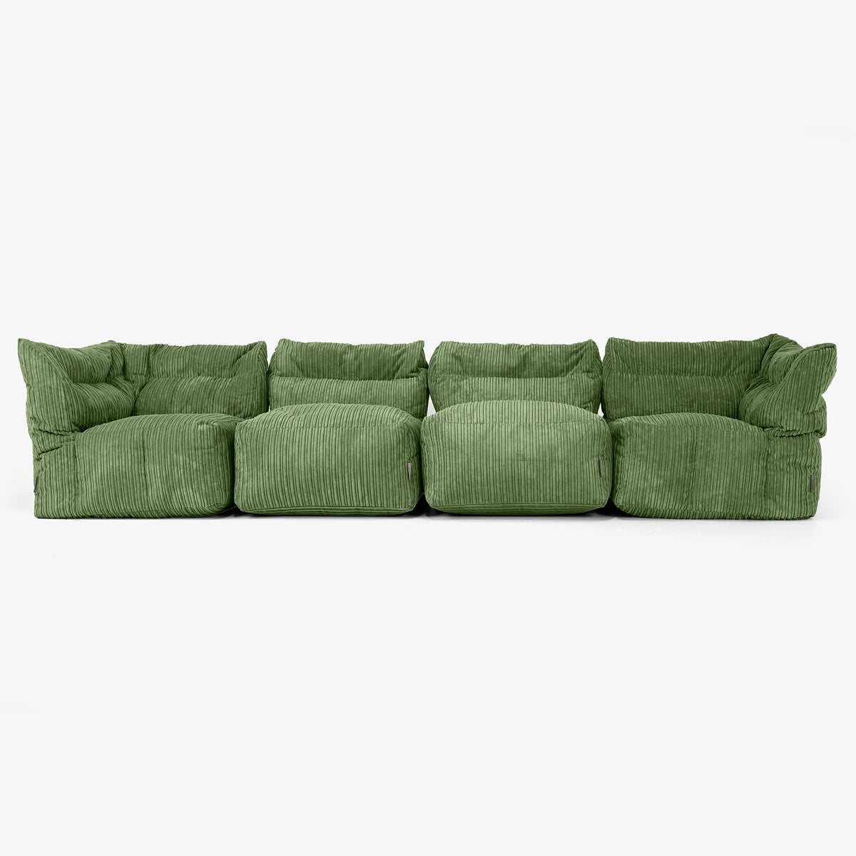 Canapé Modulable 4 Places Côtelé Vert Forêt– Big Bertha Original FR