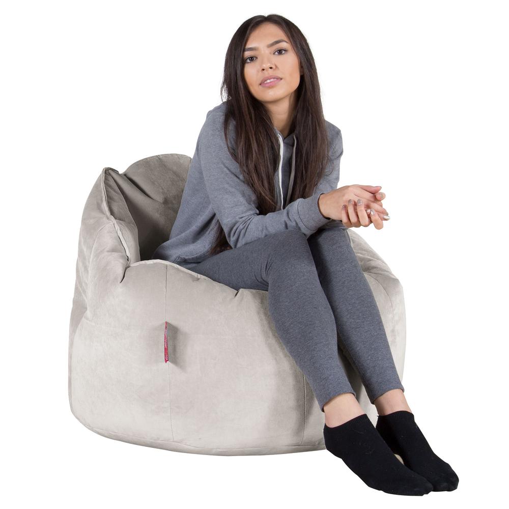 Lounge Pug, Pouf Chaise Design, Pouf Poire Super, Velours Argent– Big ...