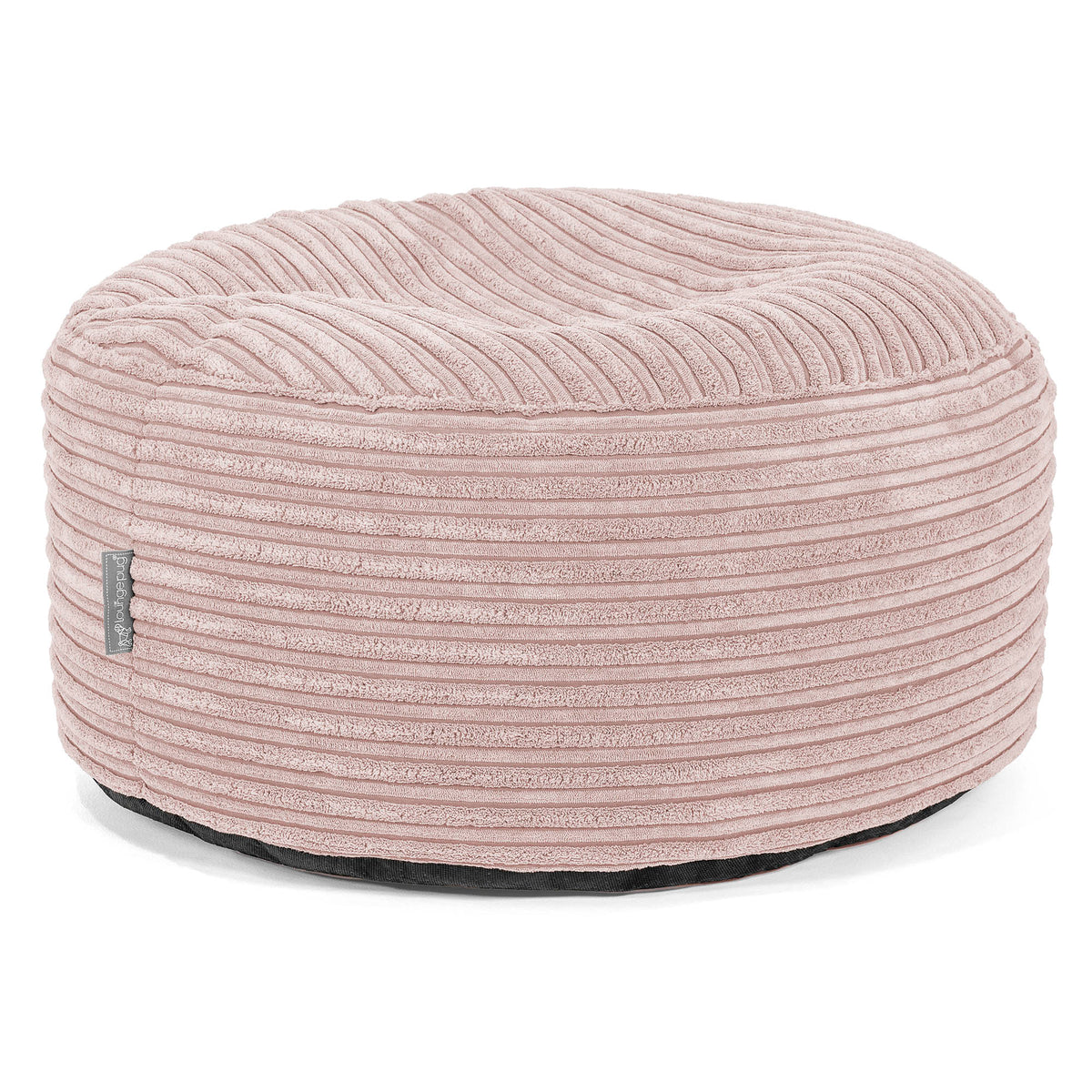 Lounge Pug Grand Repose-pied Rond Côtelé Rose Poufs– Big Bertha Original FR