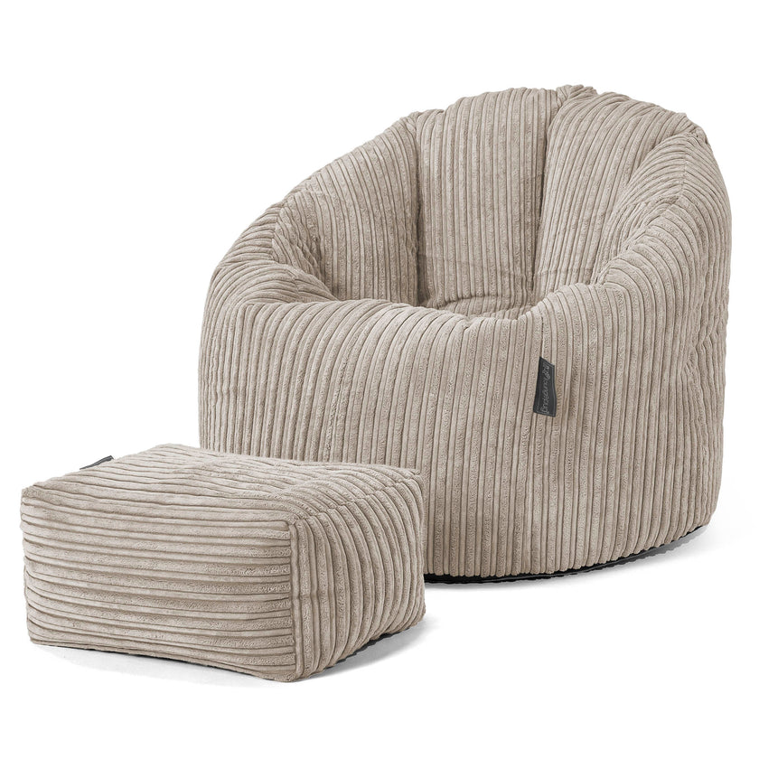 Lounge Pug, Pouf Chaise Design, Pouf Poire Super, Côtelé Vison– Big ...