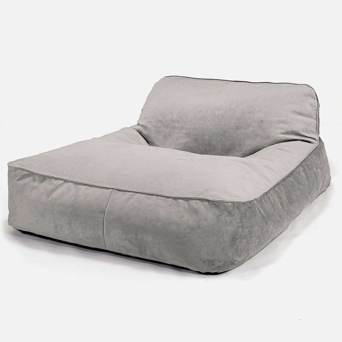 Lounge Pug, Pouf Chaise Longue (2 Personnes), Velours Argent– Big ...