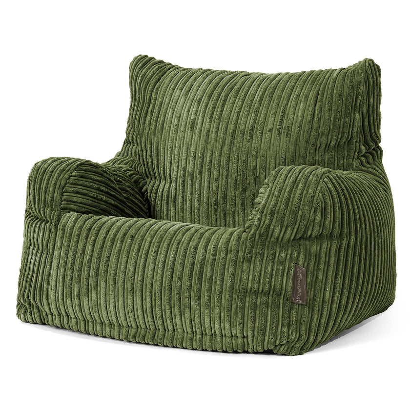 Lounge Pug Pouf Fauteuil pour Ados Côtelé Vert Forêt Fauteuils Poufs ...
